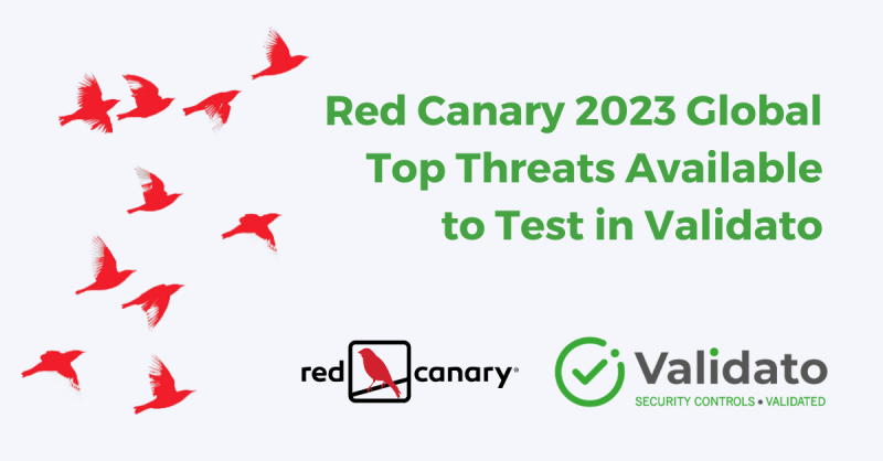 Red Canary 2023 Global Top Threats Available to Test in Validato - Validato